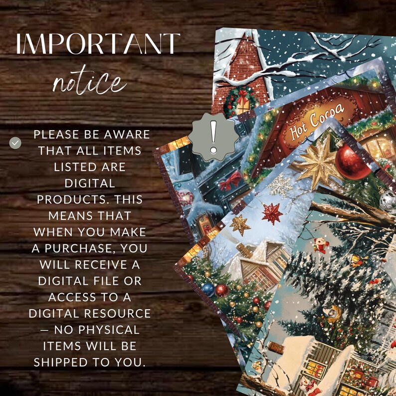 Winter Christmas Digital Paper | Wonderland Holiday Junk Journal Kit ...