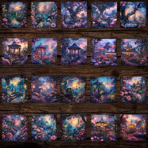 Printable Enchanted Garden Digital Paper, Digital Botanical Prints ...