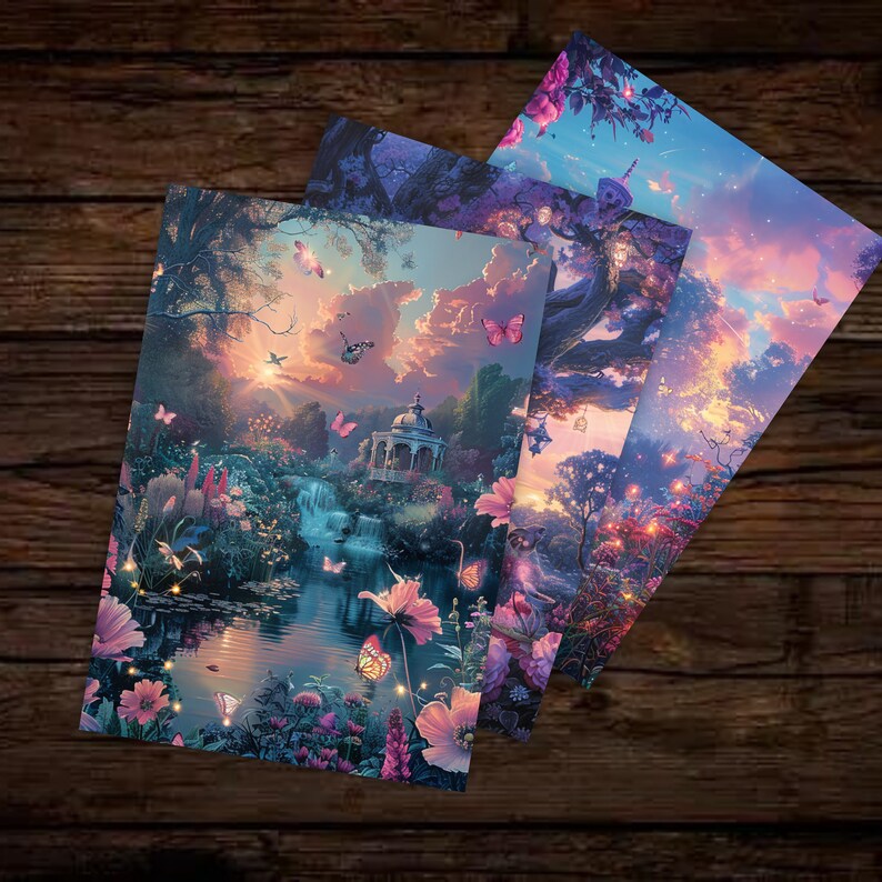 Printable Enchanted Garden Digital Paper, Digital Botanical Prints ...