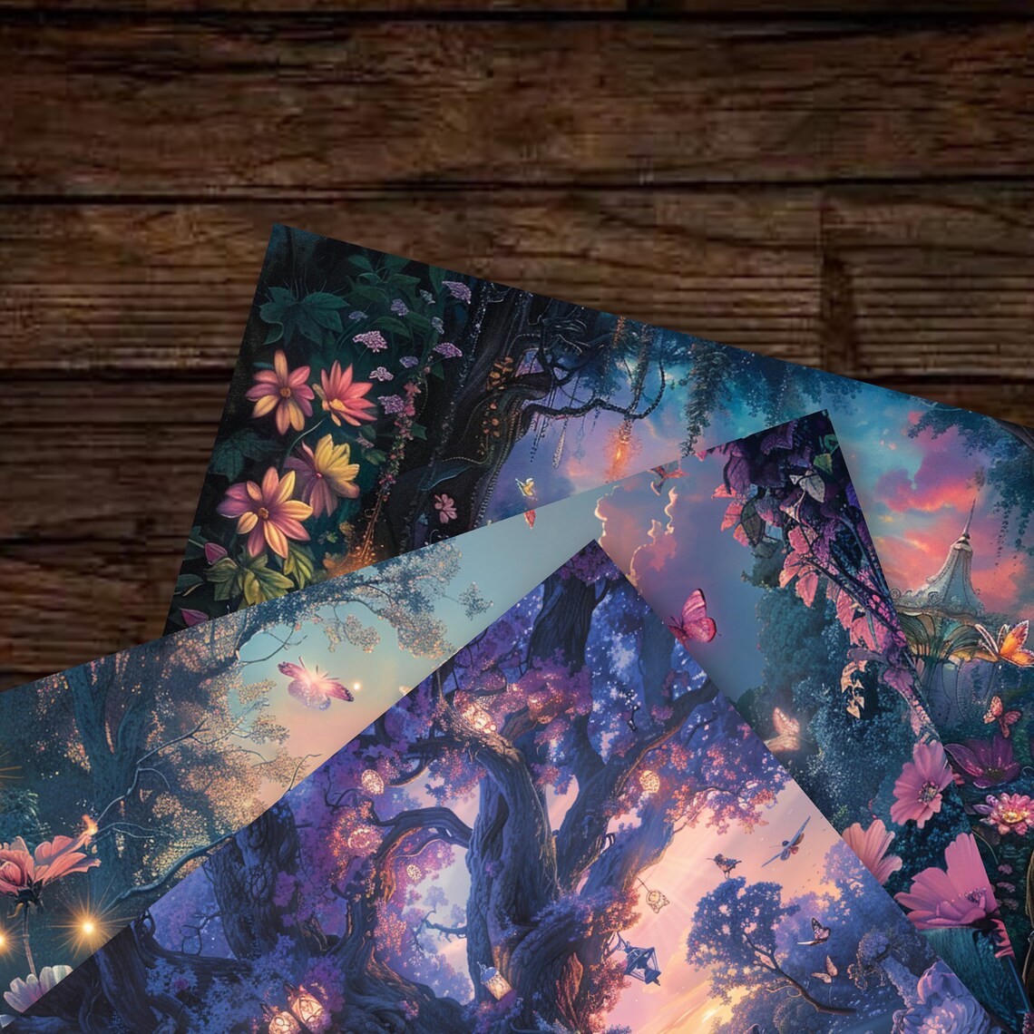 Printable Enchanted Garden Digital Paper, Digital Botanical Prints ...