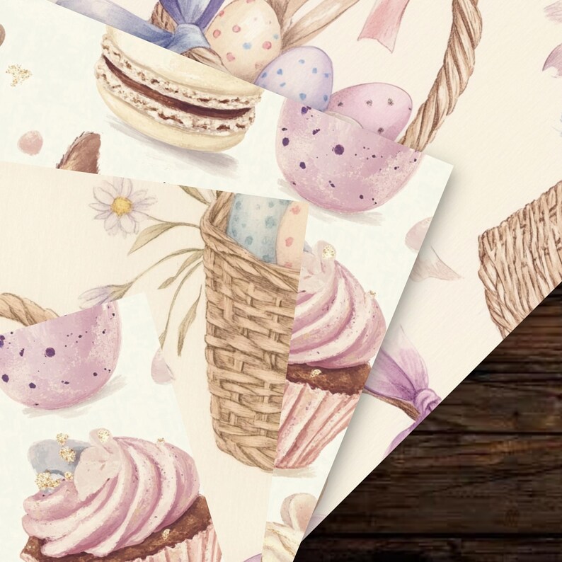 Easter Digital Paper, Vintage Bunny Tales, Bunny & Egg Designs, Spring ...