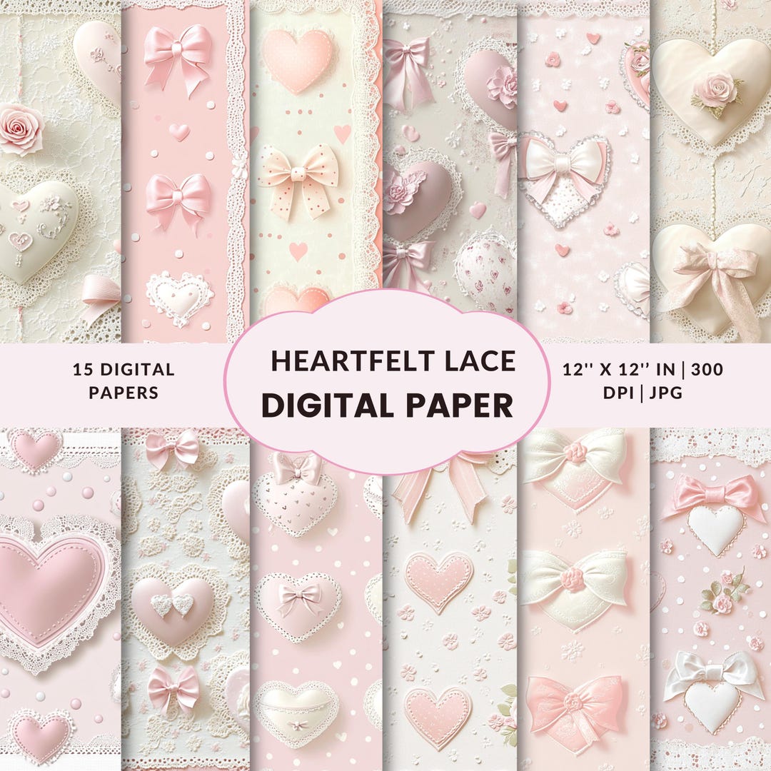 Pink Shabby Chic Digital Paper for Scrapbooking Girly Crafts Soft Blush ...
