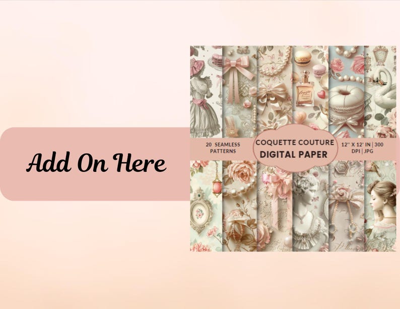 Coquette Elegance Printable Collection, Chic & Elegant Patterns ...