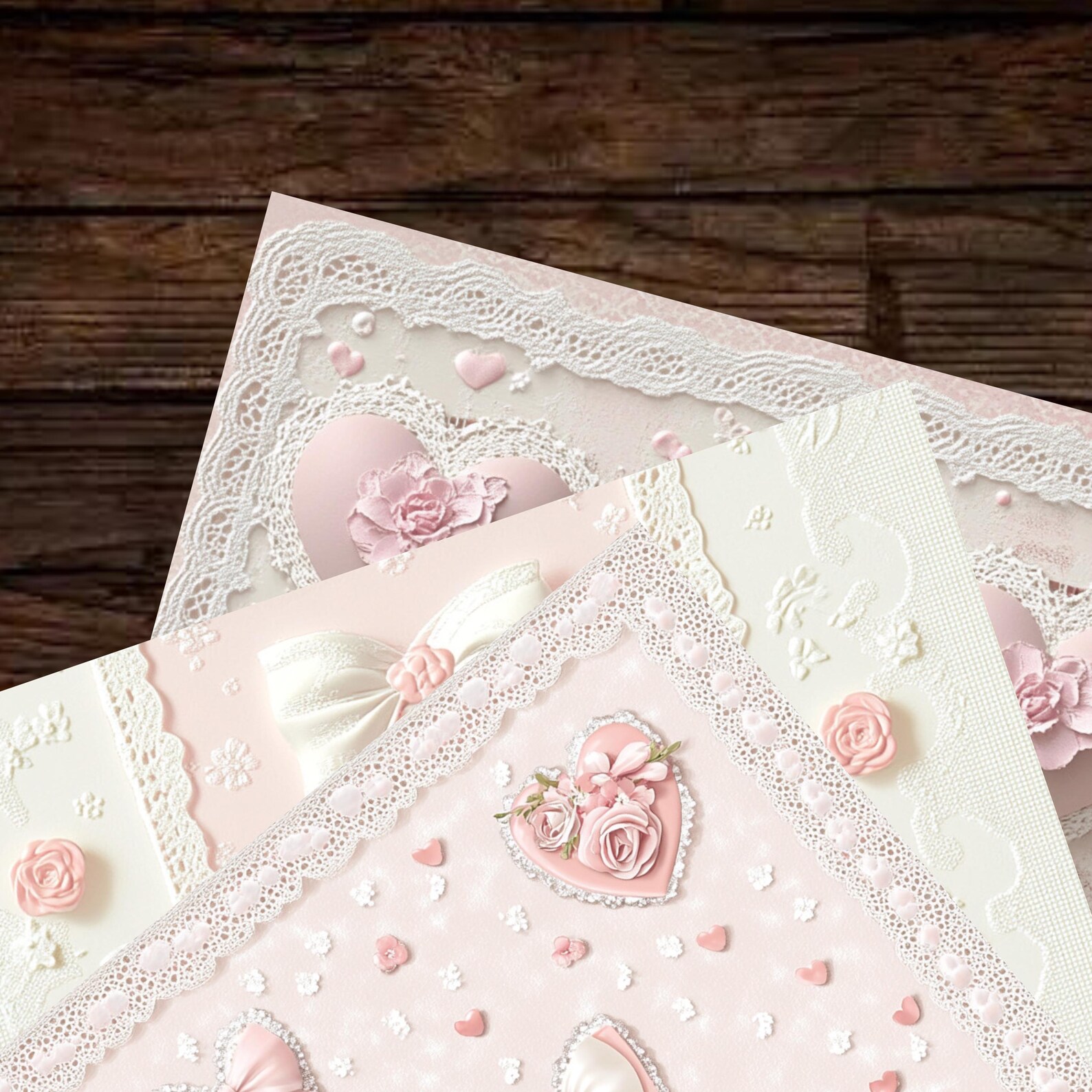 Pink Shabby Chic Digital Paper for Scrapbooking Girly Crafts Soft Blush ...