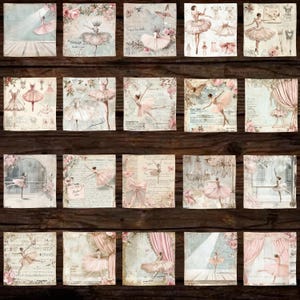 Printable Vintage Ballet Grace Digital Paper, Classic Ballet Elements ...