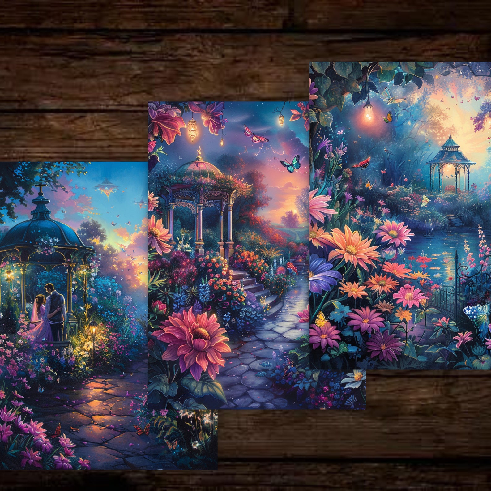 Printable Enchanted Garden Digital Paper, Digital Botanical Prints ...