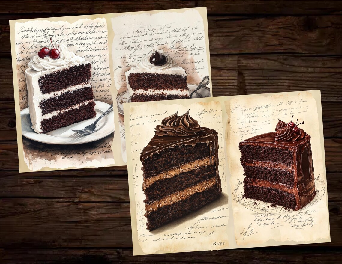 Chocolate Junk Journal Paper Pack Brown Dessert Digital Scrapbook ...