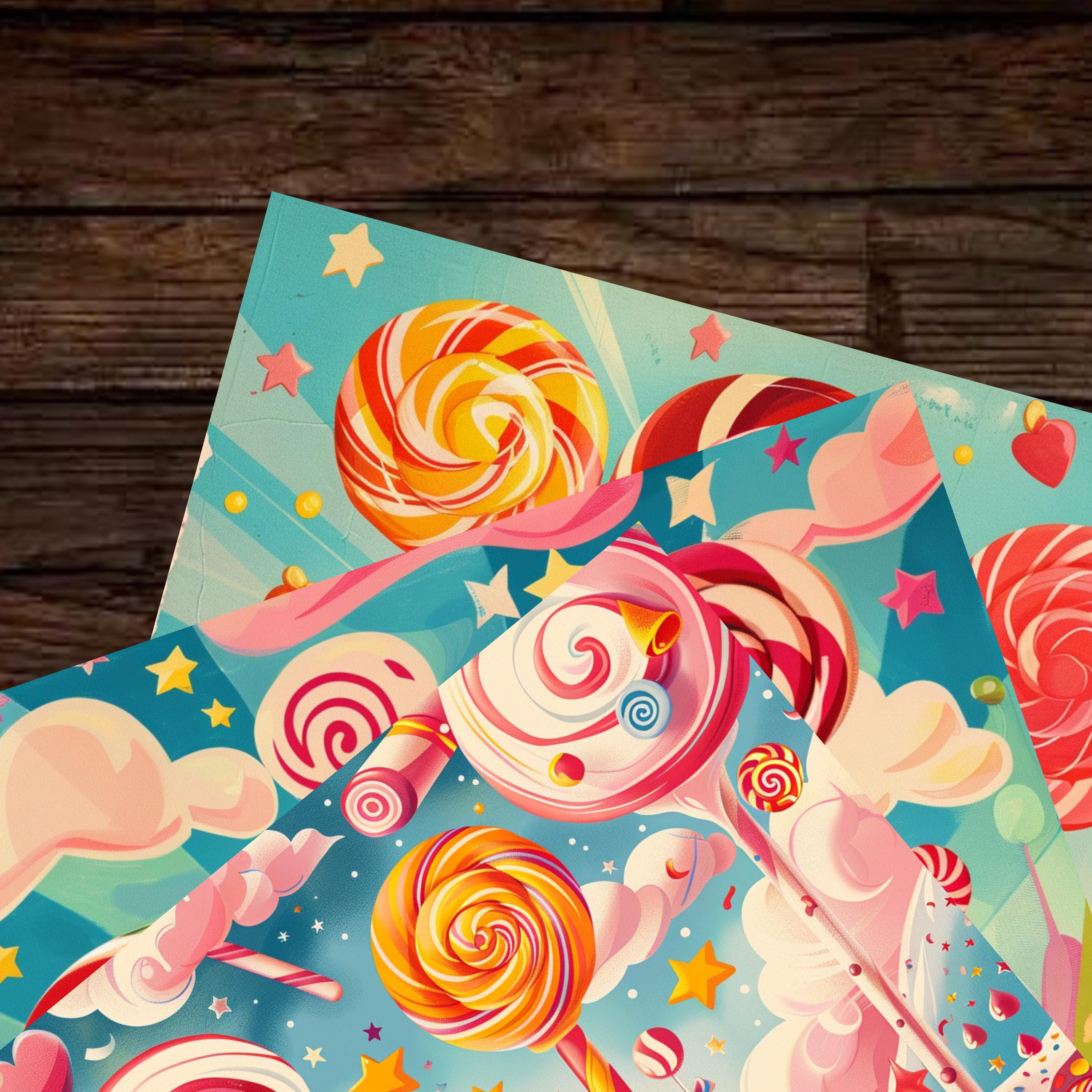 Candyland Scrapbook Paper Pack Sweet Fantasy Digital Backgrounds for ...
