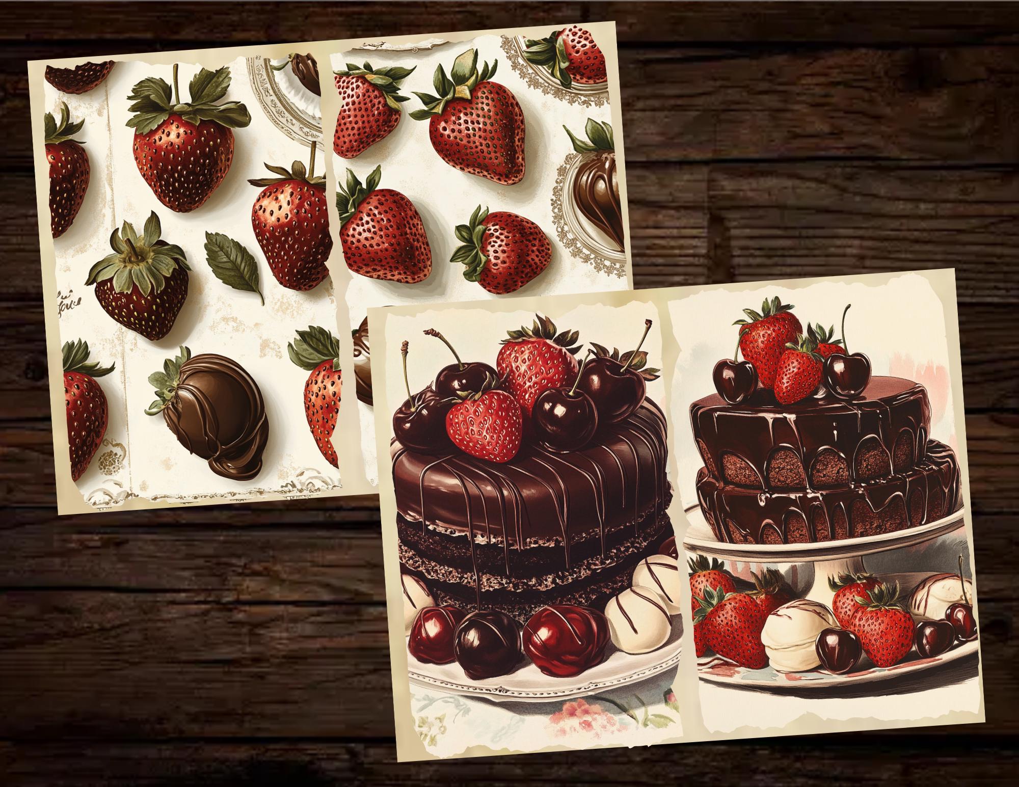 Chocolate Junk Journal Paper Pack Brown Dessert Digital Scrapbook ...