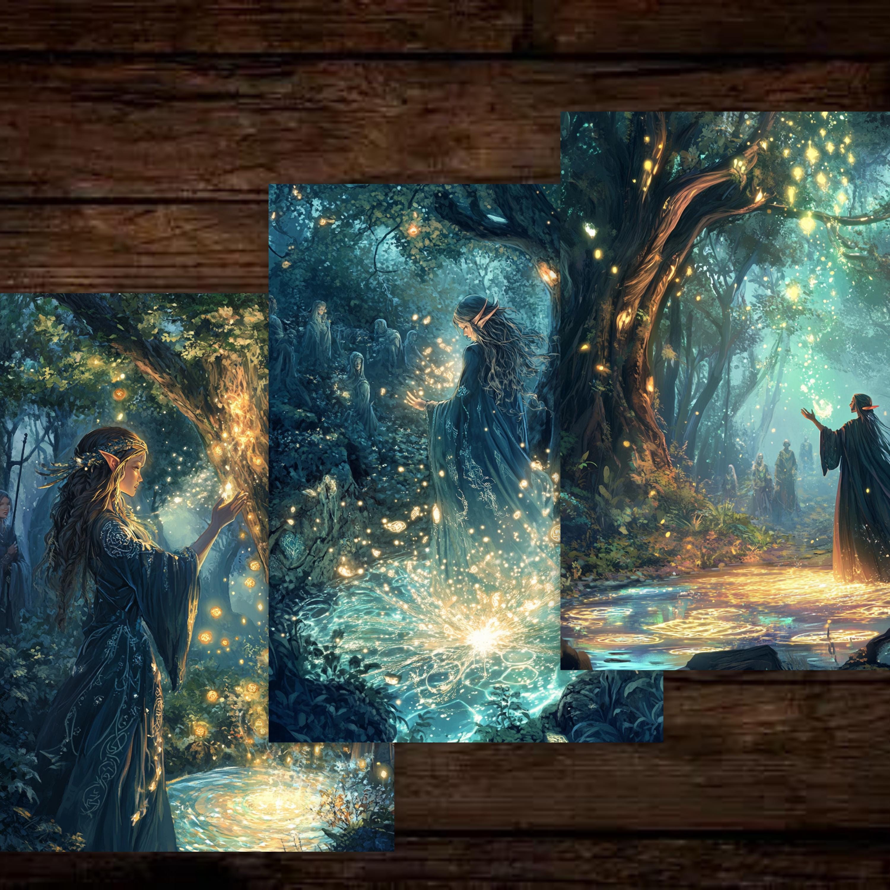 Fantasy Digital Paper Elven Forest Scrapbook Pack Enchanted Garden ...