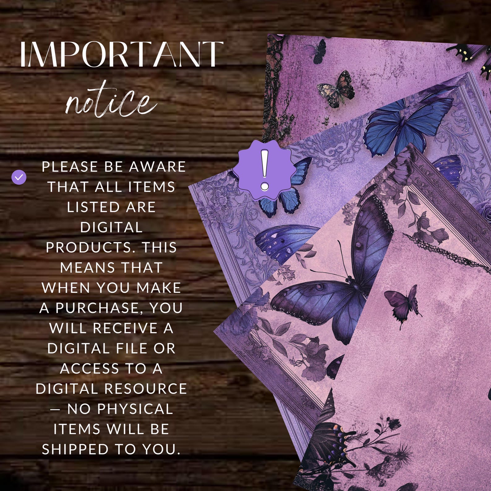 Nature Butterfly Scrapbook Paper Digital Collage Lavender Butterfly ...