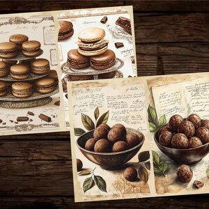 Chocolate Junk Journal Paper Pack Brown Dessert Digital Scrapbook ...
