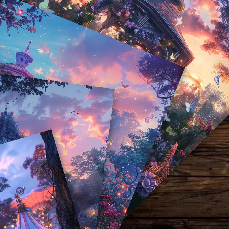 Printable Enchanted Garden Digital Paper, Digital Botanical Prints ...