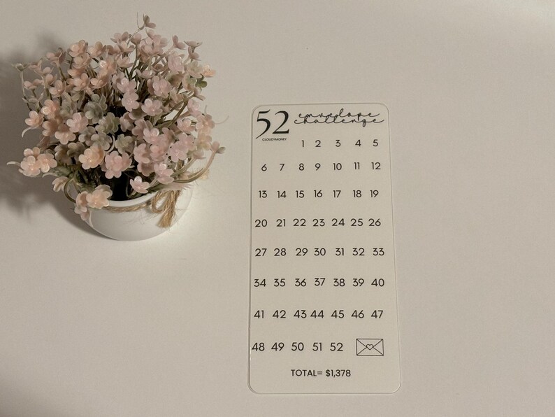 52 Envelope Challenge Savings Tracker (laminated) - Etsy