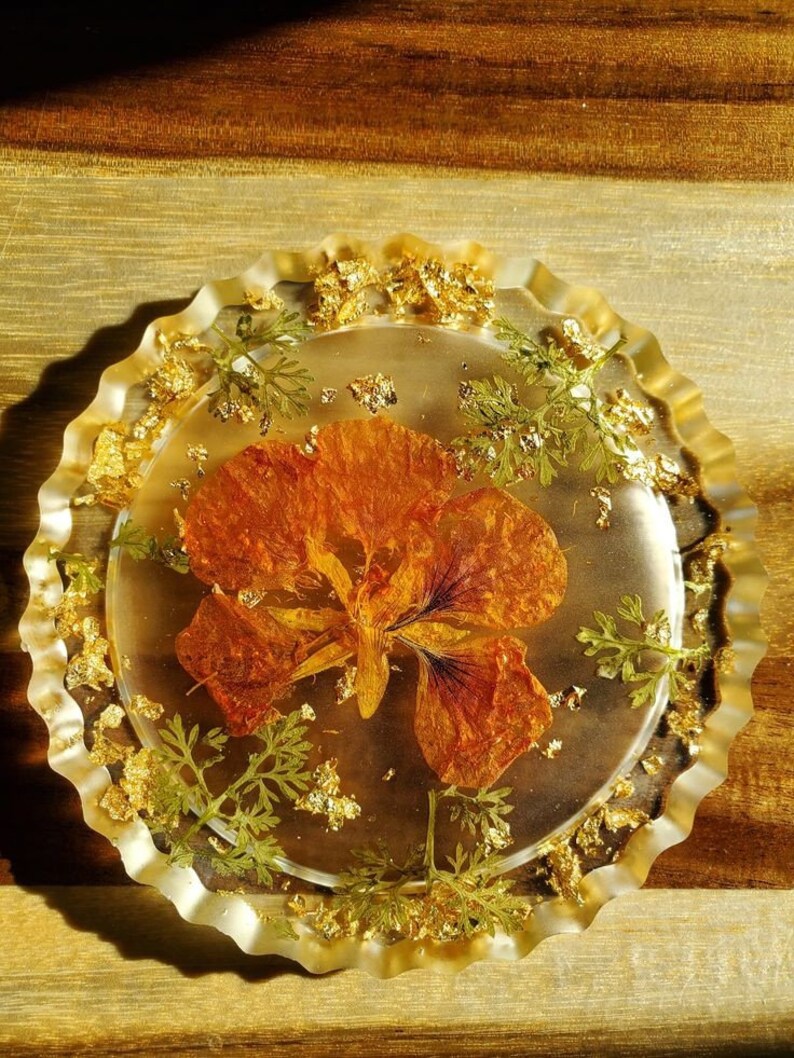 Handmade Resin Coasters From Real Dried Pressed Flowers, Colors ...