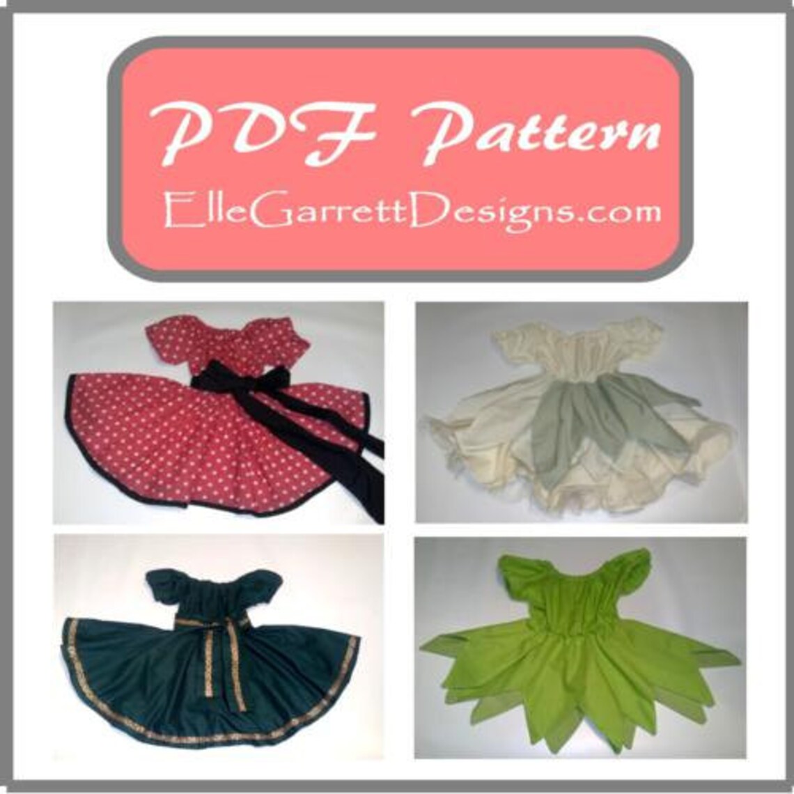 PDF Pattern Girls Princess Twirl Dress Collection Size 6 - Etsy