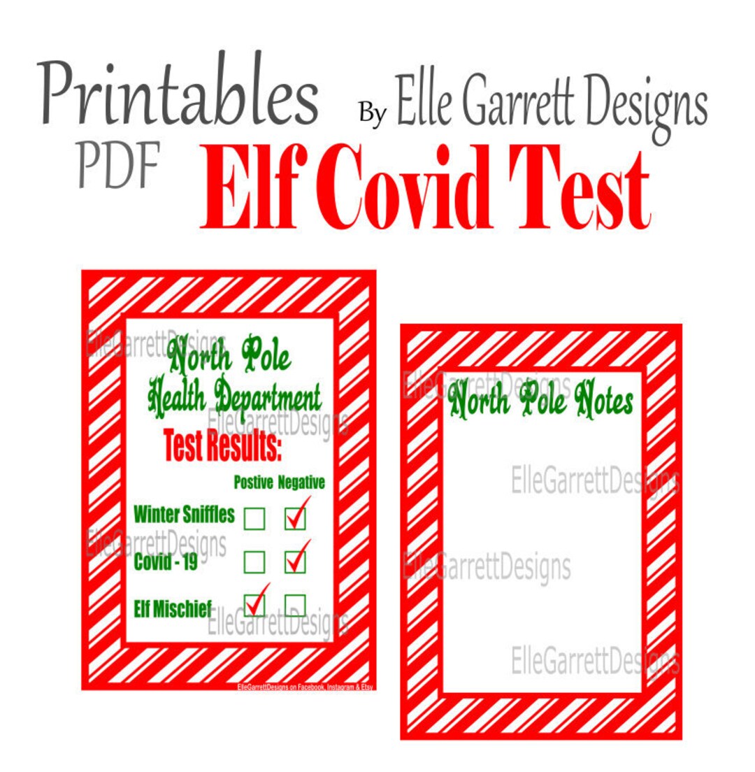 Elf Covid Test Results Instant Download - Etsy Australia