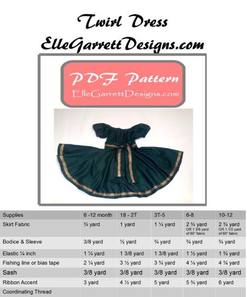 PDF Pattern Girls Princess Twirl Dress Collection Size 6 | Etsy