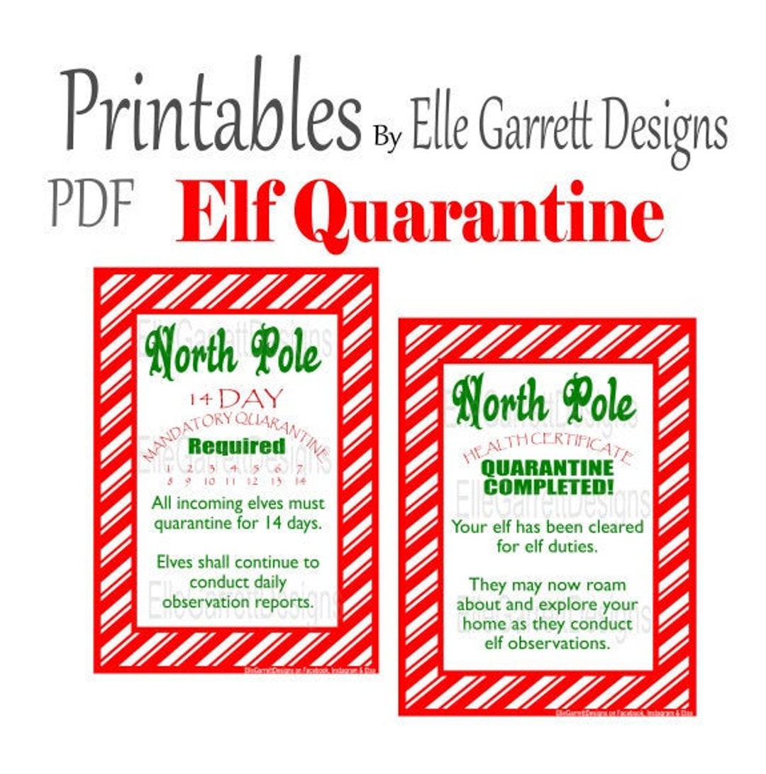 7 0r 14 Day Elf Quarantine Messages Instant Download - Etsy