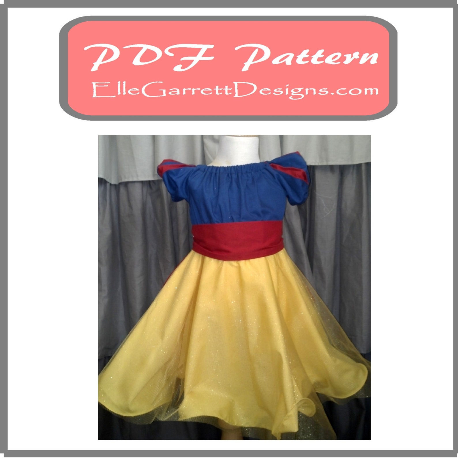 PDF Pattern Fairy Tale Princess Dress Size 6 Months Girls | Etsy