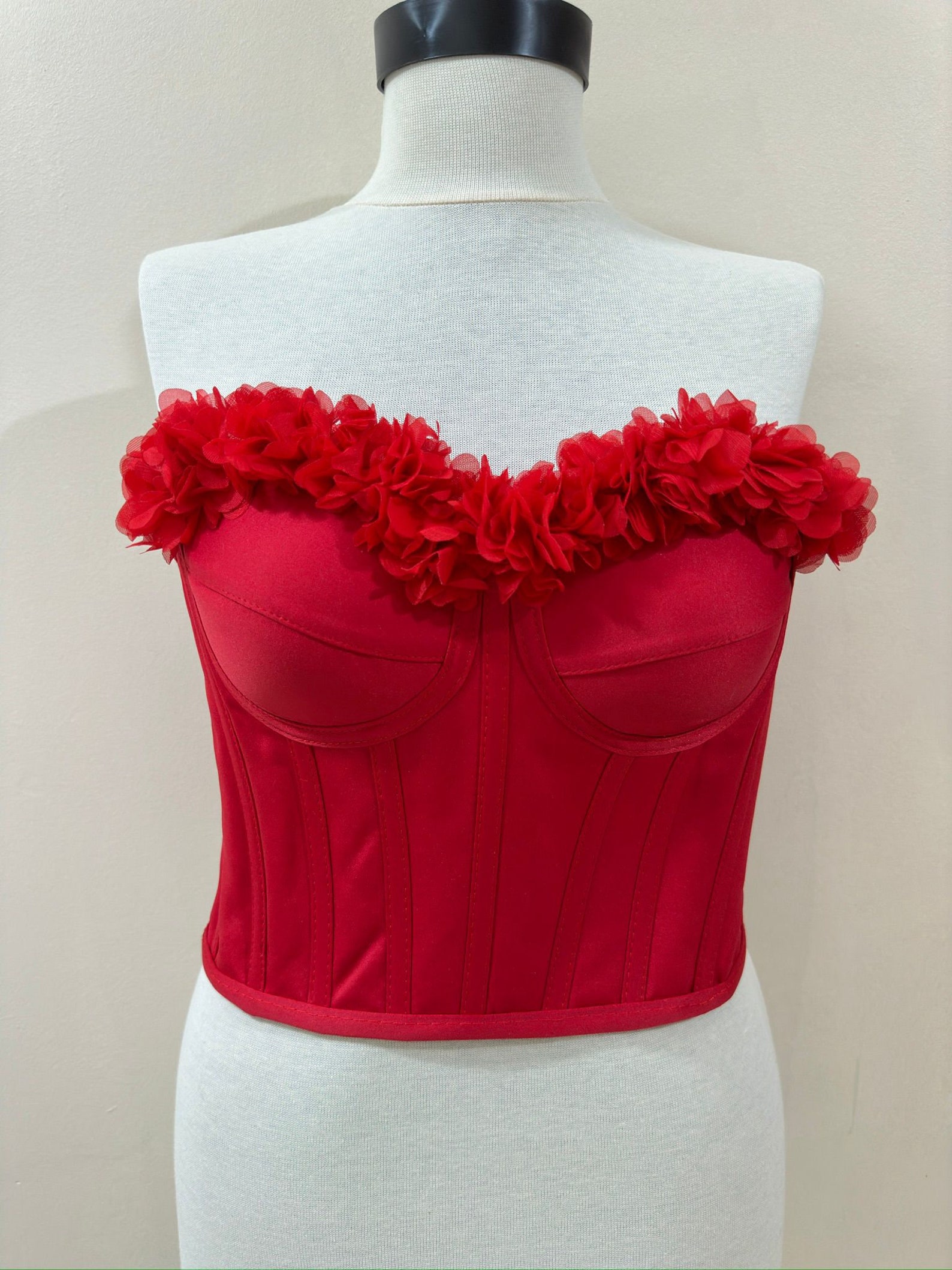 Red Satin Corset | Bustier Corset Top | Strapless Corset | Mesh Bustier ...