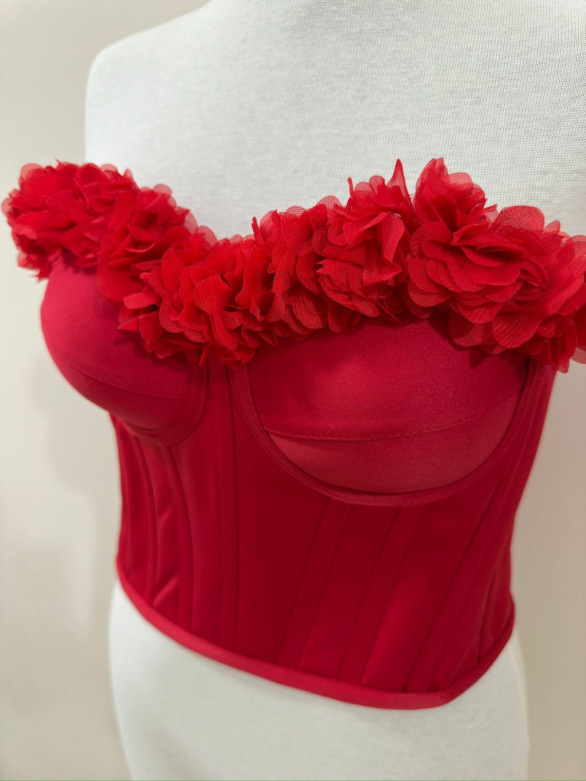 Red Satin Corset | Bustier Corset Top | Strapless Corset | Mesh Bustier ...