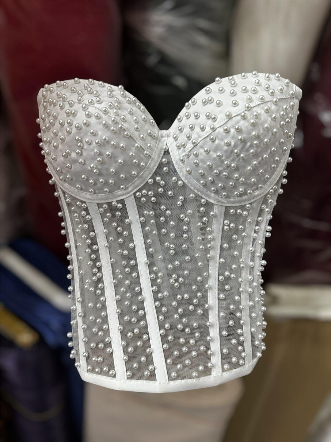 Rhinestone Bustier | Bustier Top | Transparent Corset | Cupped Bustier ...