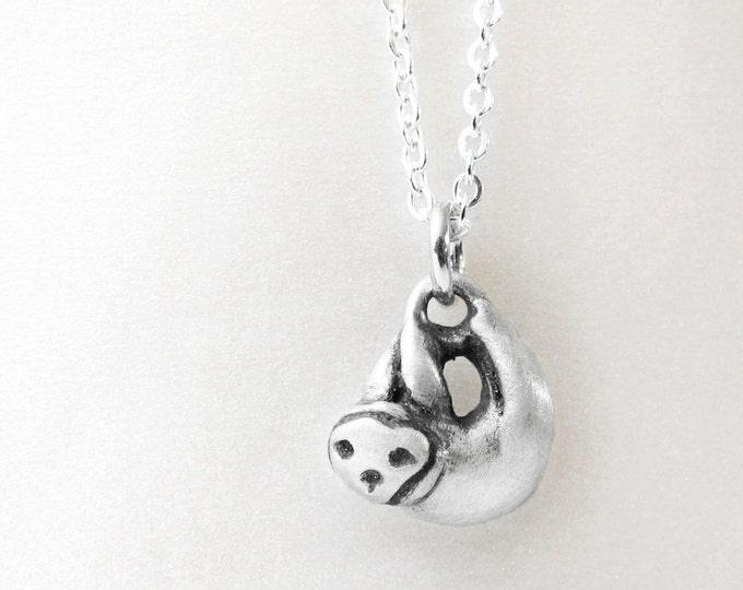 Sloth Necklace, Sterling Silver Sloth Jewelry, Gift for Daughter, Wife ...