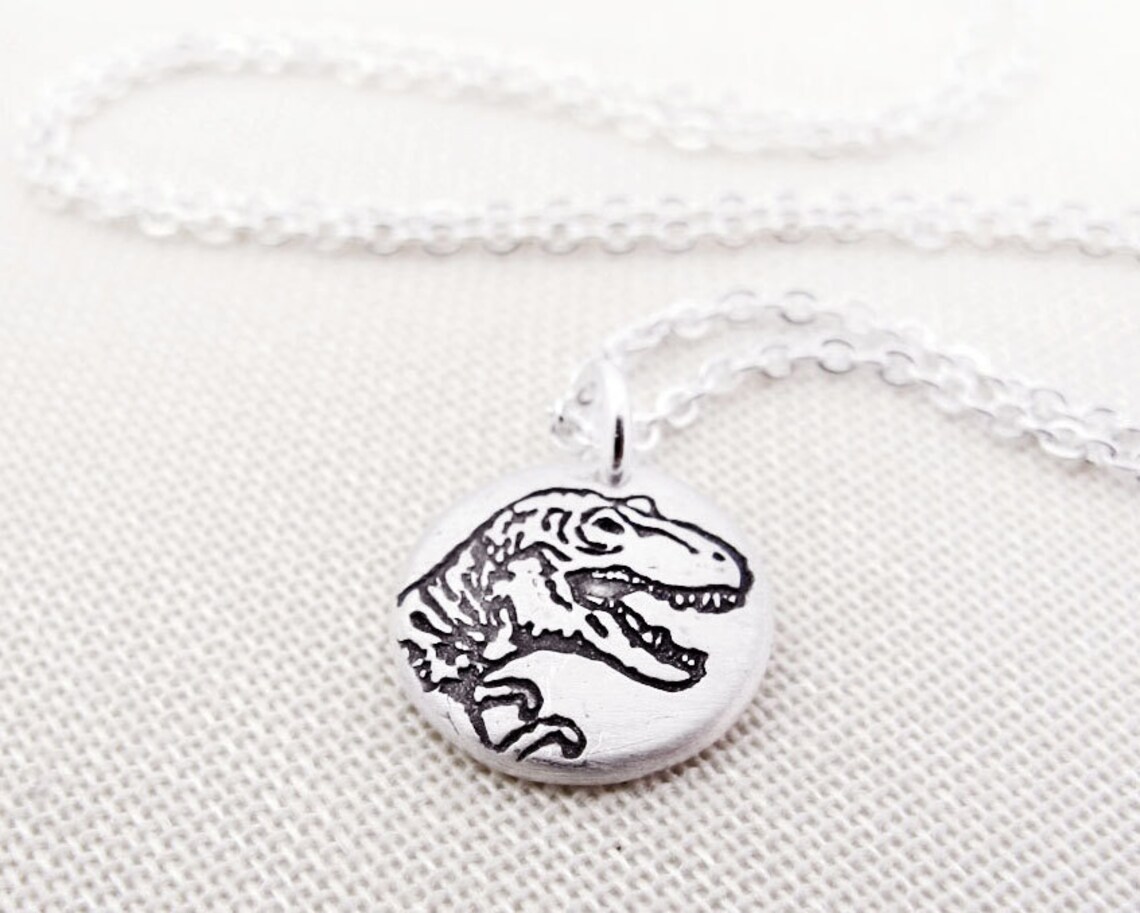 Tiny T Rex Necklace in Silver, Tyrannosaurus Rex Jewelry, Gift for ...