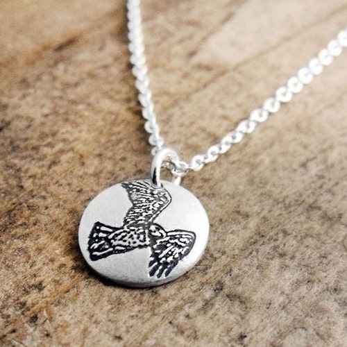 Sterling Silver Soaring Red Tailed Hawk Pendant or Necklace | Etsy