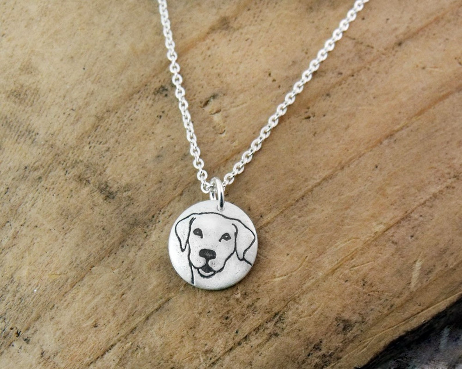 Tiny Yellow Labrador Retriever Necklace in Silver, Lab Jewelry, Pet ...