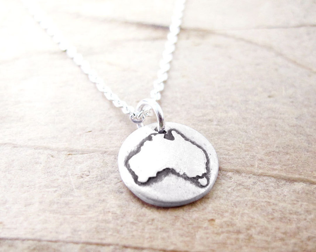 Tiny Australia Necklace, Silver Map Jewelry, Aussie Necklace, Australia ...