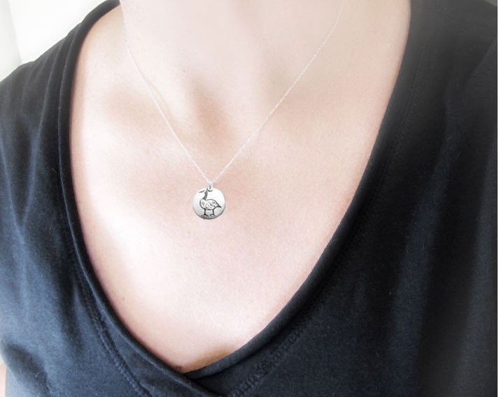 Little Canada Goose Necklace in Silver | Etsy