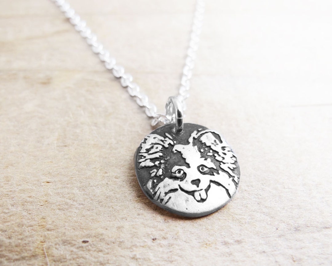 Tiny Silver Papillon Necklace - Gift for Dog Lover - Etsy