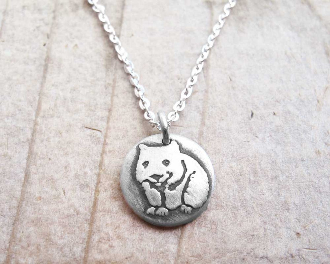 Tiny Silver Wombat Necklace - Etsy