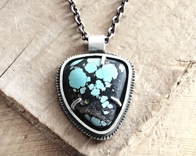 Turquoise Necklace Sterling Silver Spider Web Turquoise - Etsy