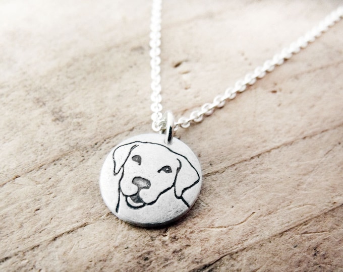 Tiny Yellow Labrador Retriever Necklace in Silver, Lab Jewelry, Pet ...