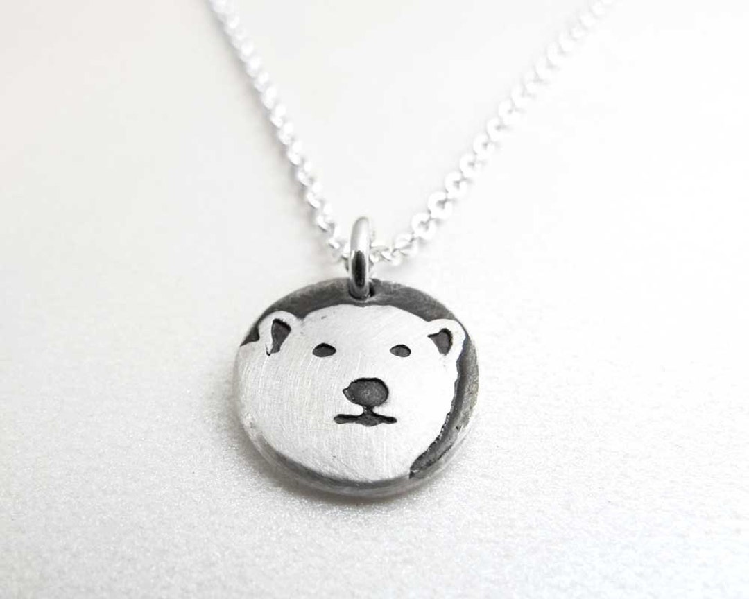 Tiny Silver Polar Bear Necklace, Gift for Daughter or Wife - Etsy