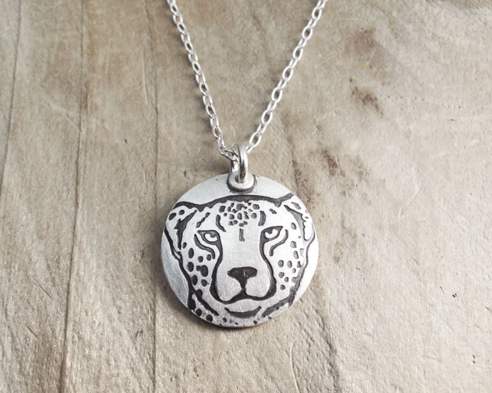 Cheetah Necklace in Silver - Etsy