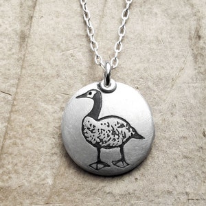 Little Canada Goose Necklace in Silver - Etsy