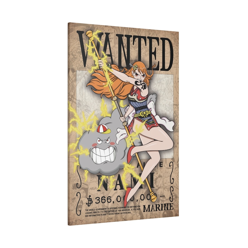 One Piece Navigator Nami Wanted Poster, Wall Art, Anime Home Decor ...