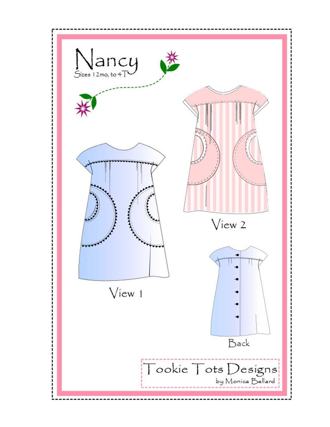 Nancy, PDF Dress Pattern, Sz 12mo to 4 - Etsy