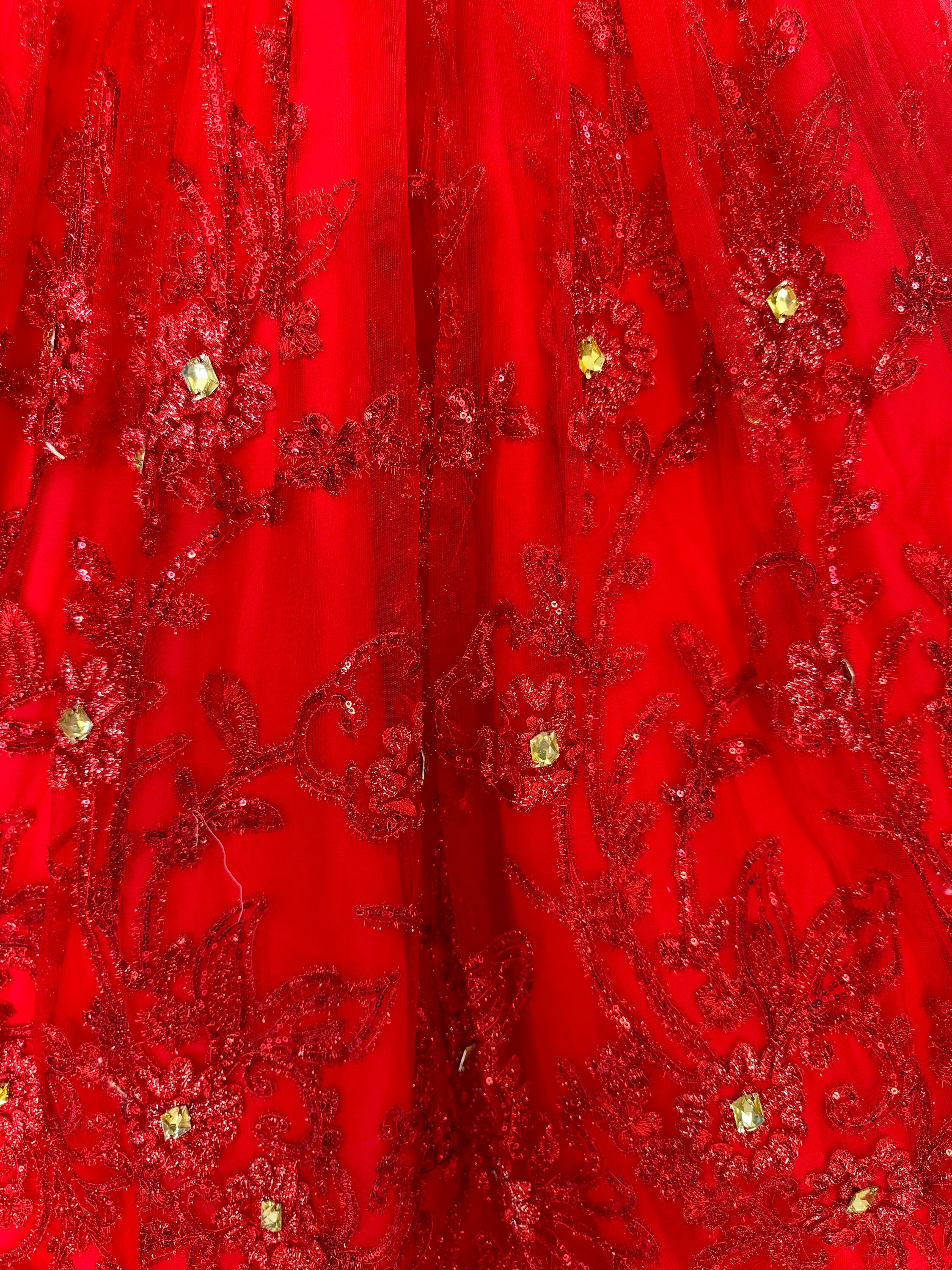 Red Princess Ball Gown, Corset Quinceanera Dress, Sweet 16, Sweetheart ...