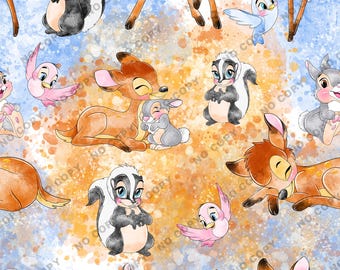 Bambi Seamless File, Bambi Seamless Pattern, Bambi Tumbler, Cartoon ...