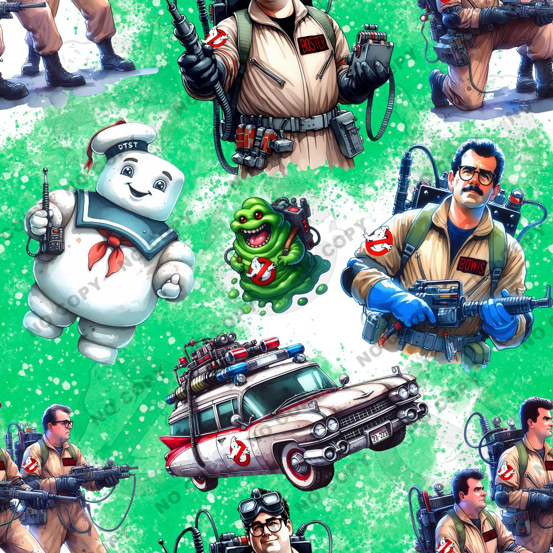 Ghost Busters Seamless Pattern, Ghost Busters Tumbler, Cartoon Seamless ...