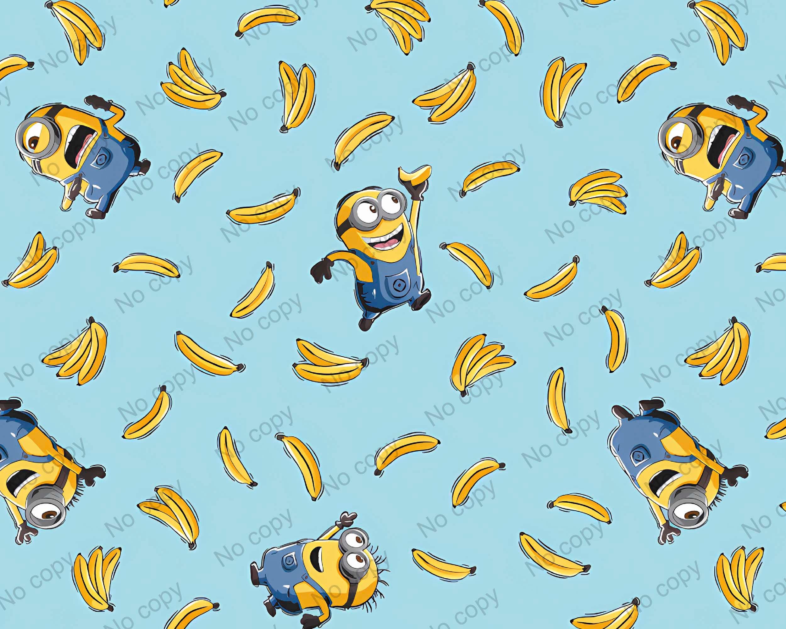 Minions Banana Seamless Pattern, Minions Banana Tumbler, Cartoon ...