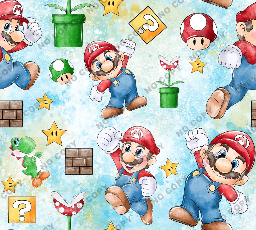 Mario Video Game Pattern, Super Bros Seamless Pattern, Bros Cartoon ...
