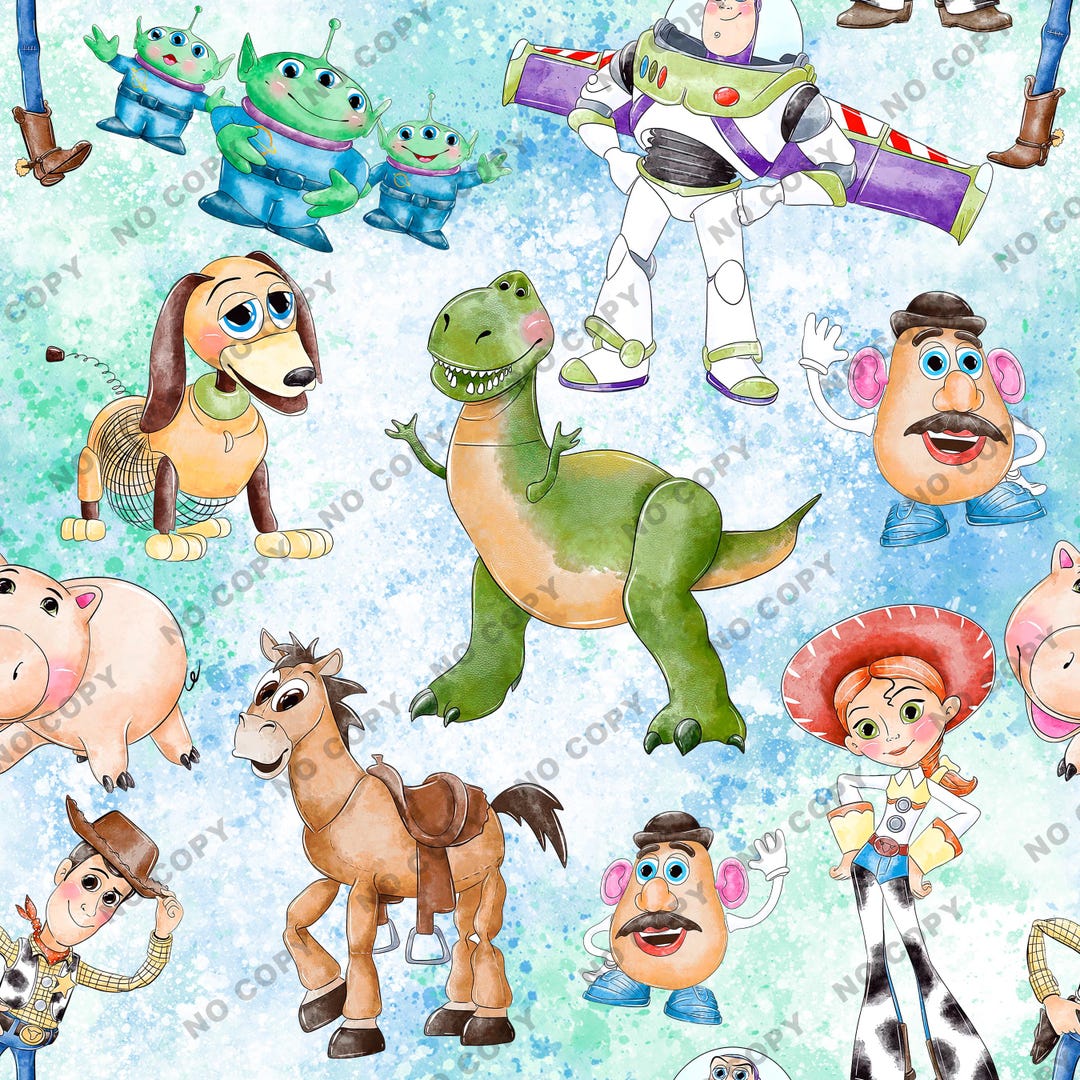 Toy Digital Paper, Toy Story Seamless, Carton Toys Seamless, Toys ...