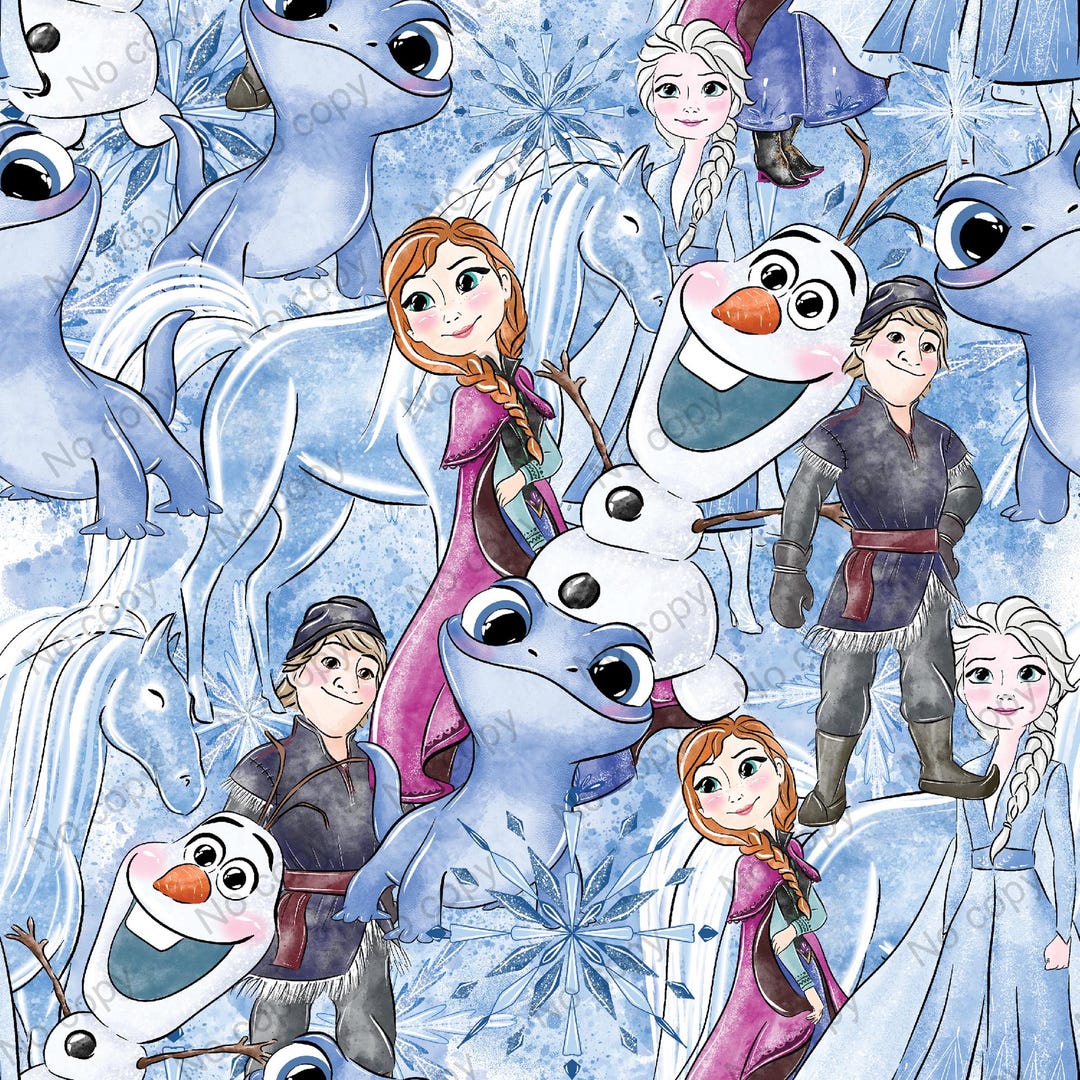 Frozen Seamless Pattern, Frozen Digital Paper, Frozen Tumbler Warp ...
