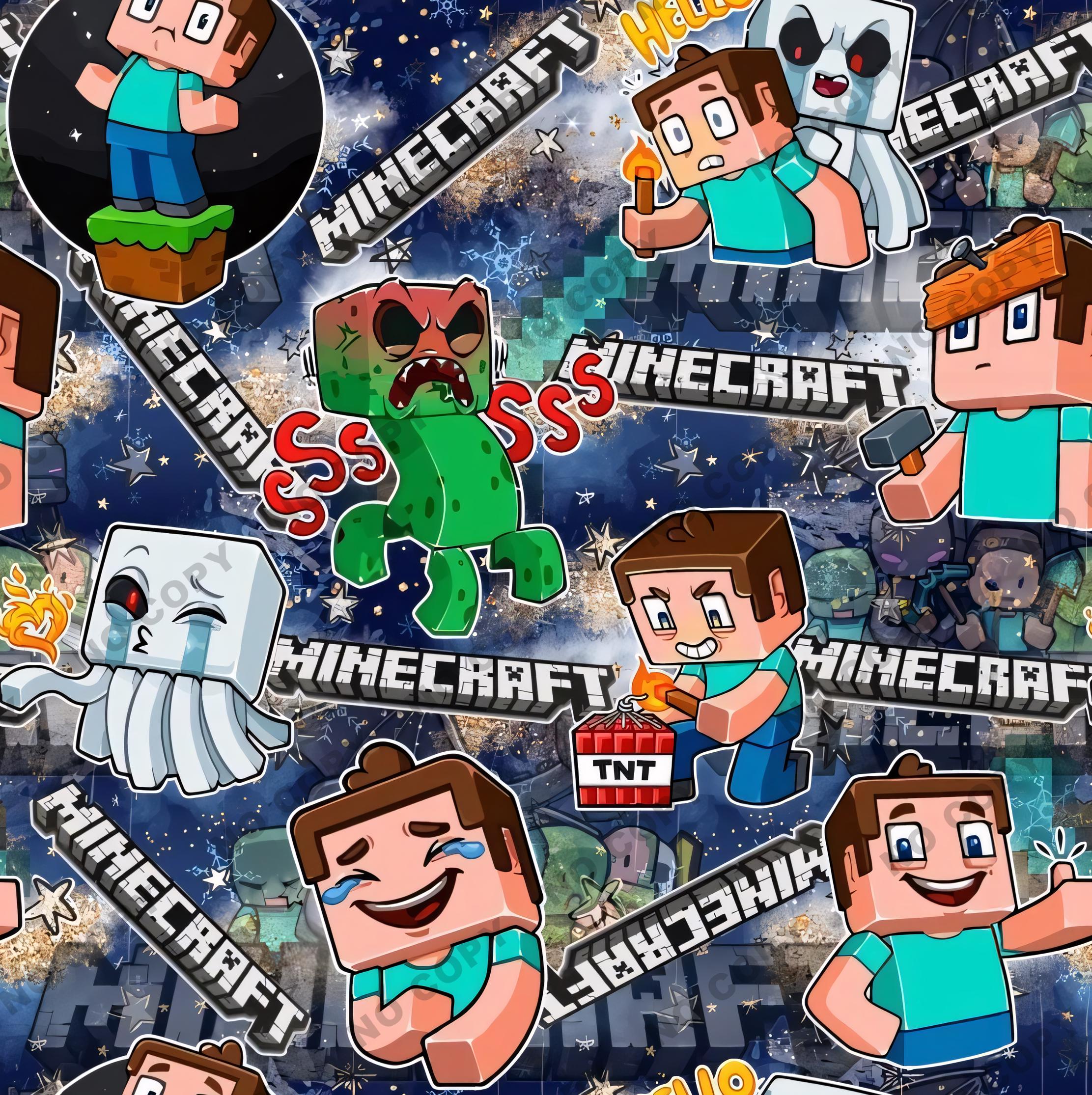 Minecraft Seamless File, Minecraft Digital Paper, Video Game Digital ...